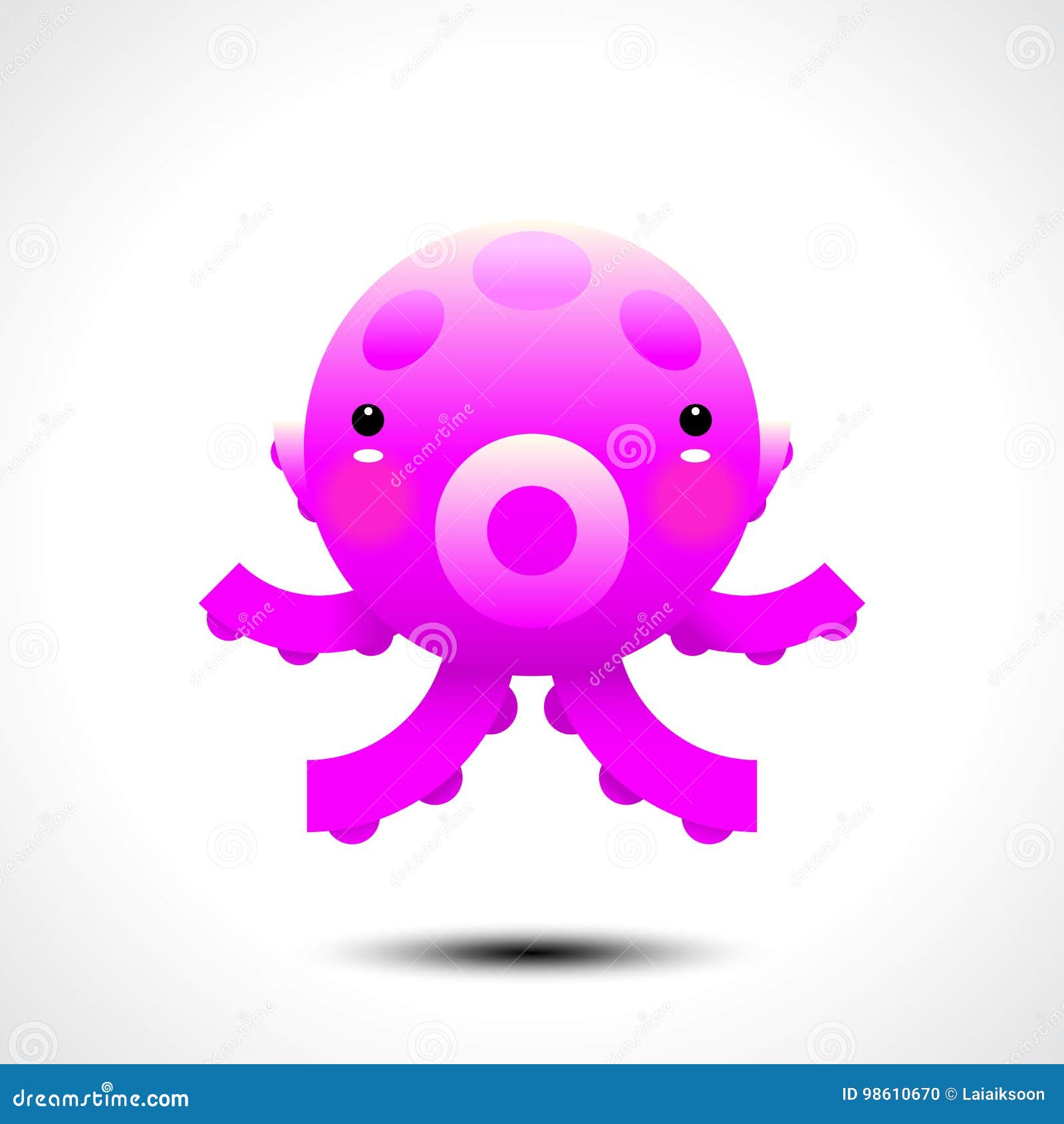 Adorable octopus character stock vector. Illustration of cartoon - 98610670