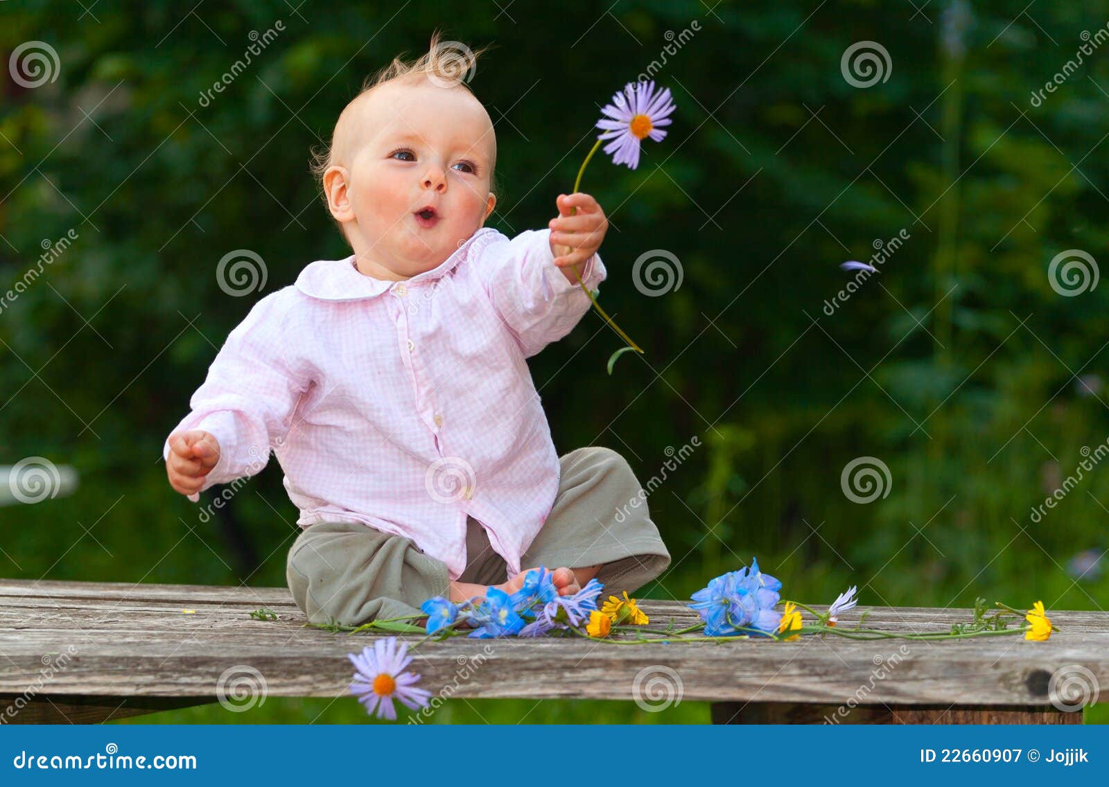 Adorable one-year baby stock image. Image of glance, harmony - 22660907