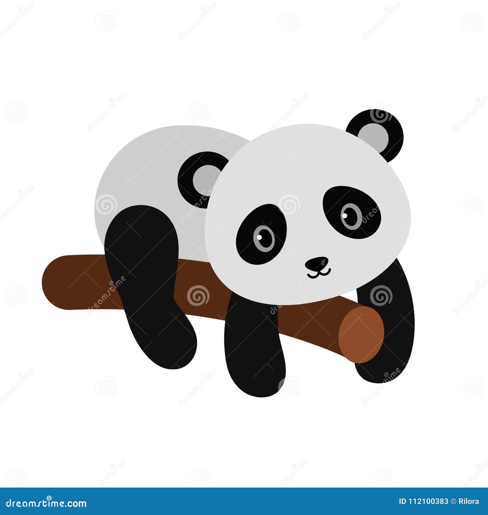 Adorable Panda in Flat Style. Stock Vector - Illustration of animal ...