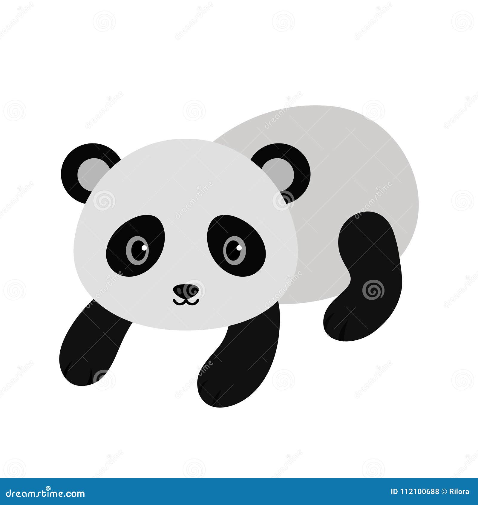 Adorable Panda in Flat Style. Stock Vector - Illustration of friendly ...