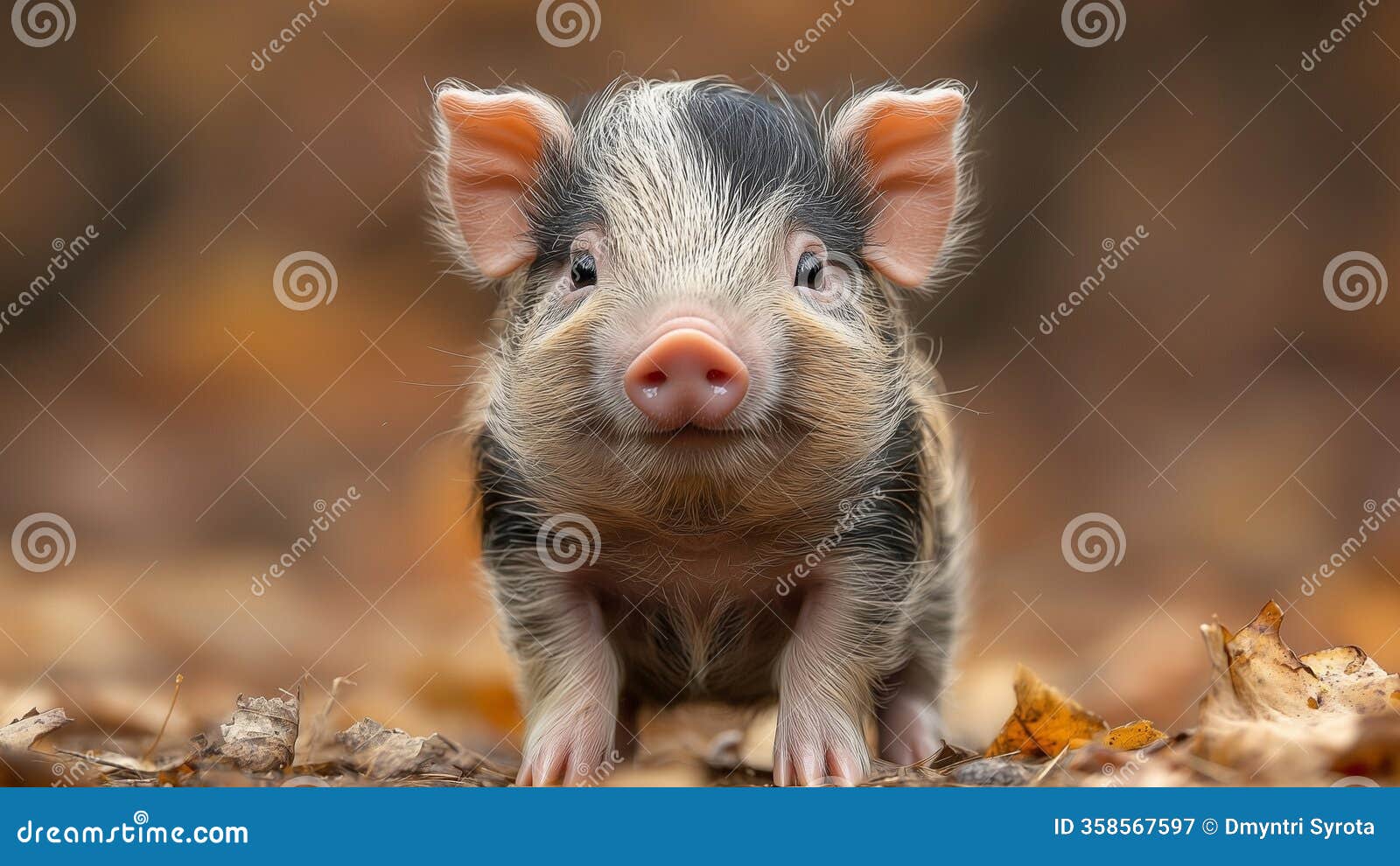 Adorable piglet portraits stock illustration. Illustration of orange ...