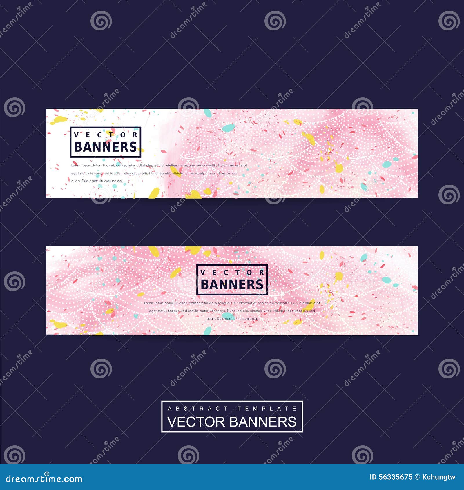 Adorable Pink Banner Template Design Stock Vector - Illustration of ...
