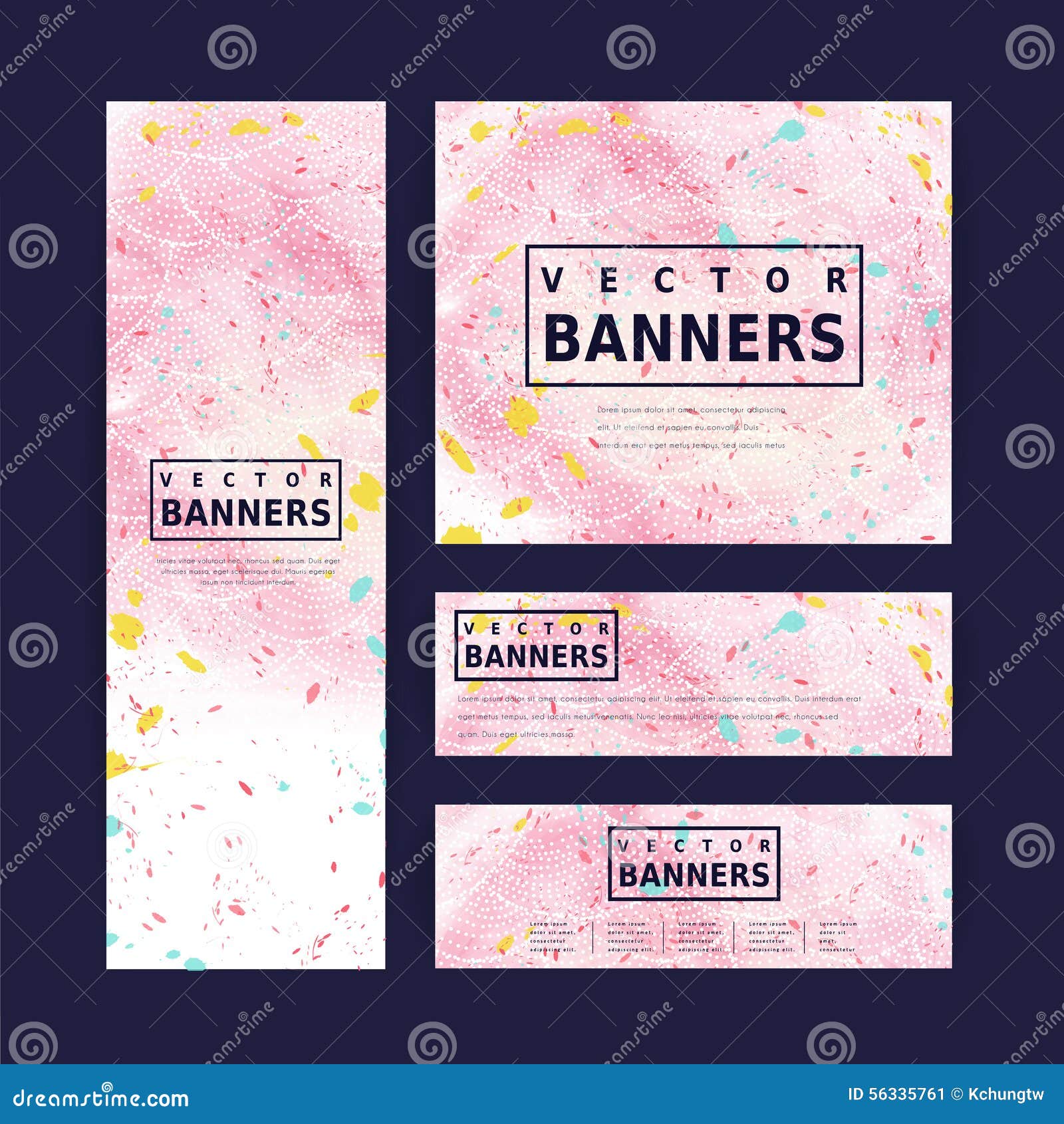 Adorable Pink Banner Template Design Stock Vector - Illustration of ...