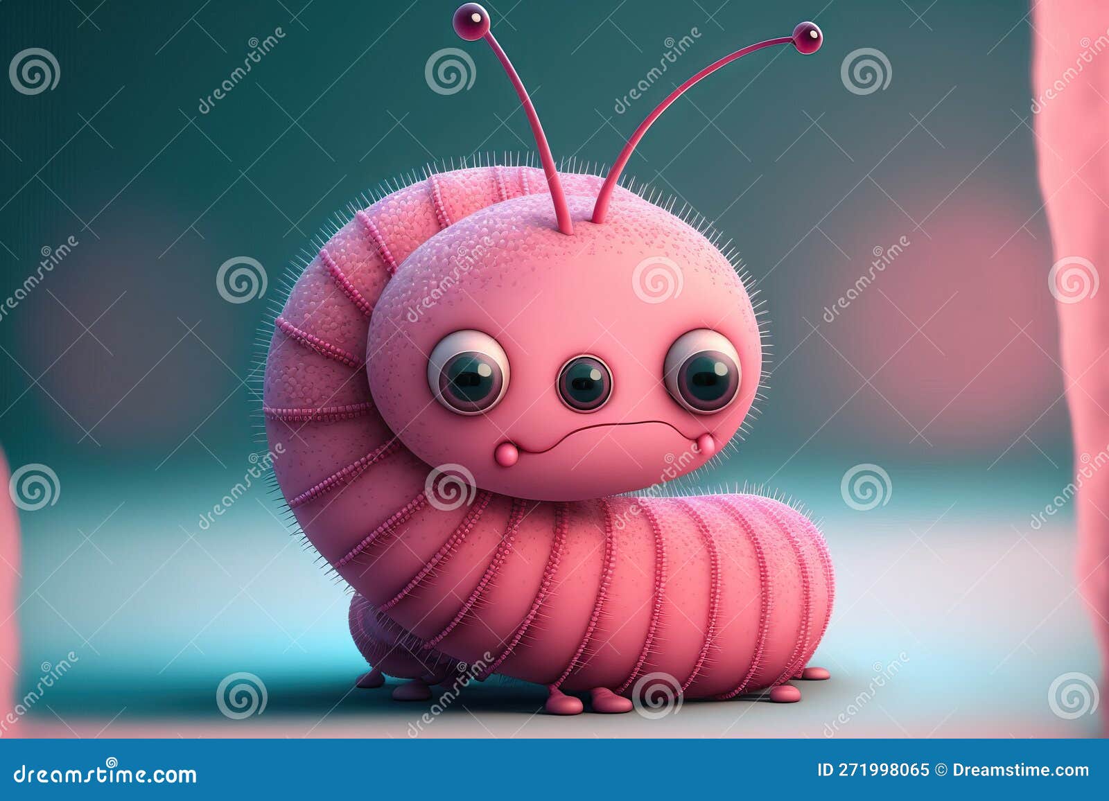 A Adorable Pink Worm is Depicted Digitally Stock Illustration ...