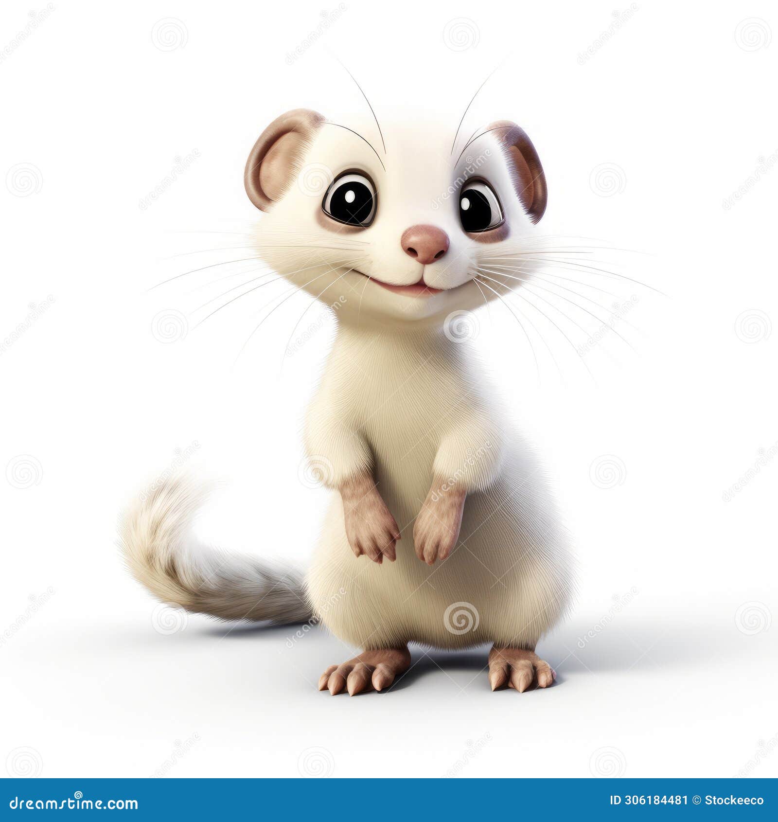Adorable Pixar-style Ferret 3d Render in High Resolution Stock ...
