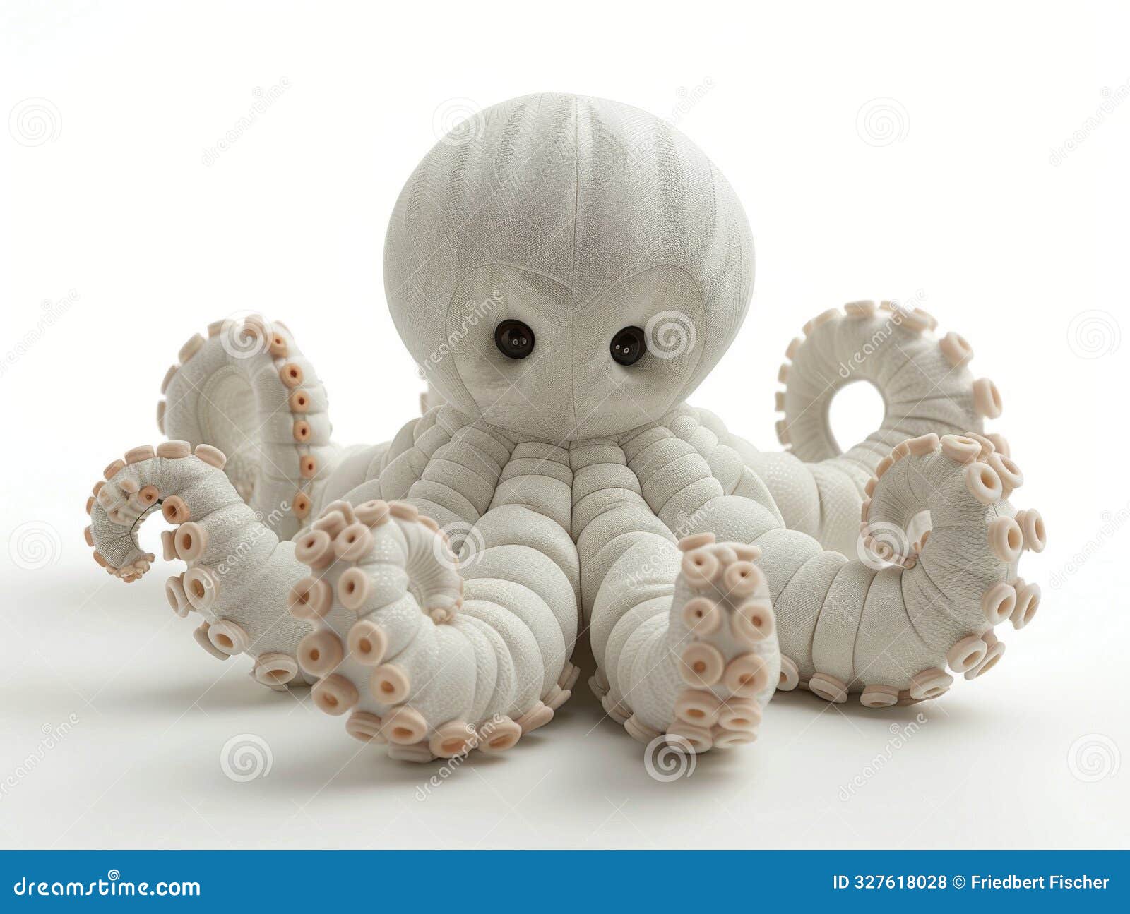 Adorable Plush Octopus Toy with Realistic Tentacles on White Background ...