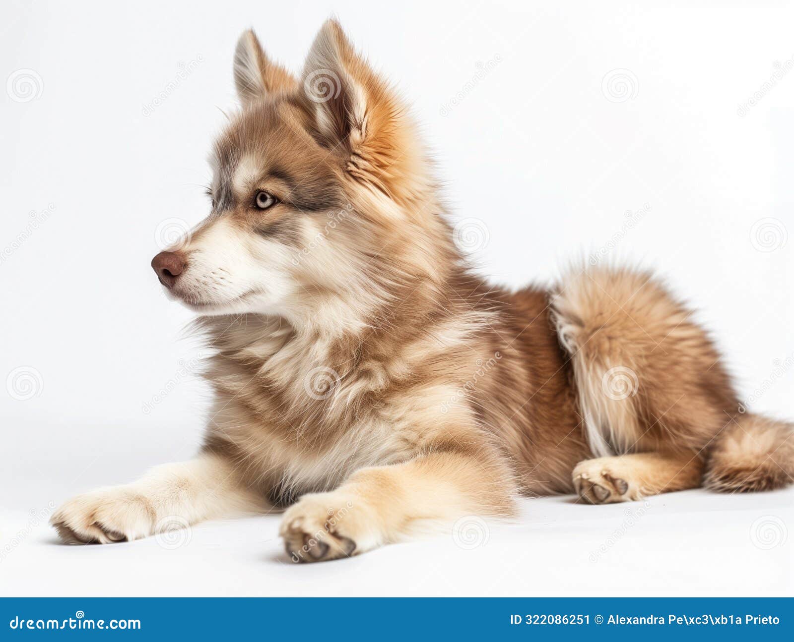 Adorable Pomsky with Fluffy Coat and Wolf-like Appearance in Studio ...