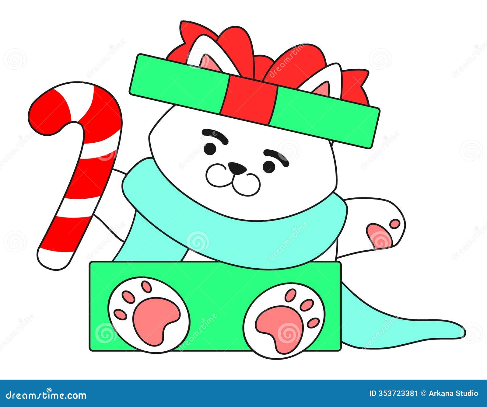 Adorable Puppy Inside a Gift Box Cartoon Illustration Stock ...