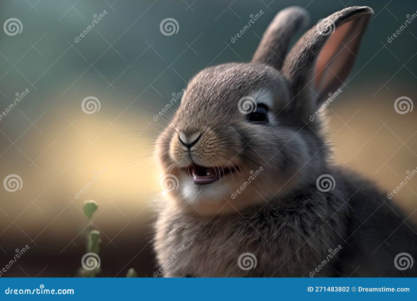 An Adorable Rabbit with a Big Smile on Its Face Stock Illustration ...