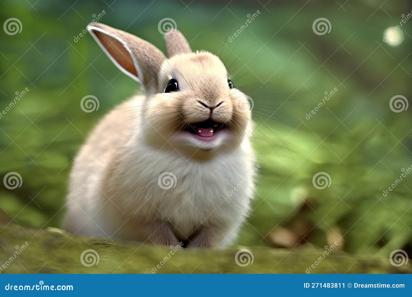 An Adorable Rabbit with a Big Smile on Its Face Stock Illustration ...