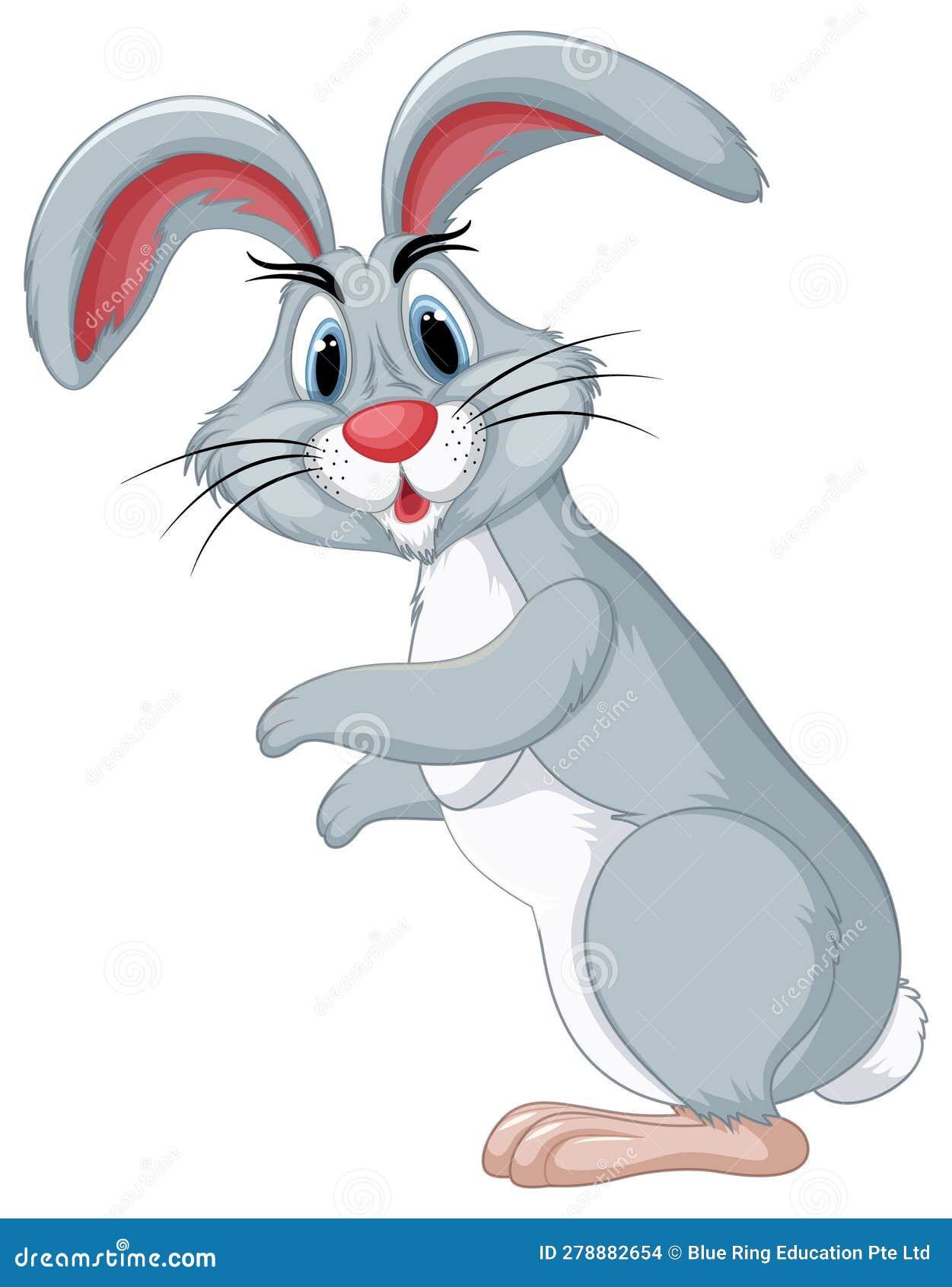 Adorable Rabbit Standing Up Stock Vector - Illustration of playful ...