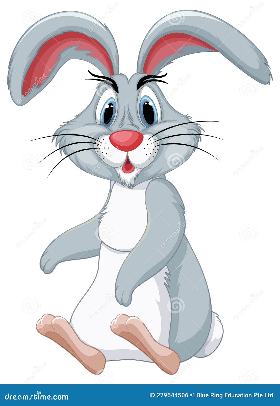 Adorable Rabbit Standing Up Stock Vector - Illustration of beautiful ...