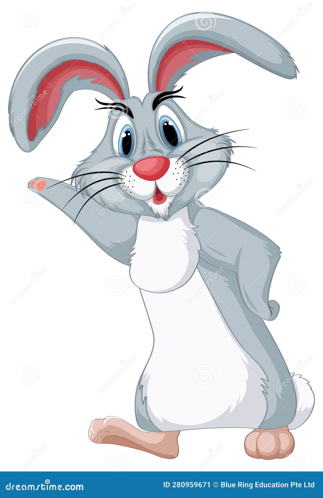 Adorable Rabbit Standing Up Stock Vector - Illustration of animals ...