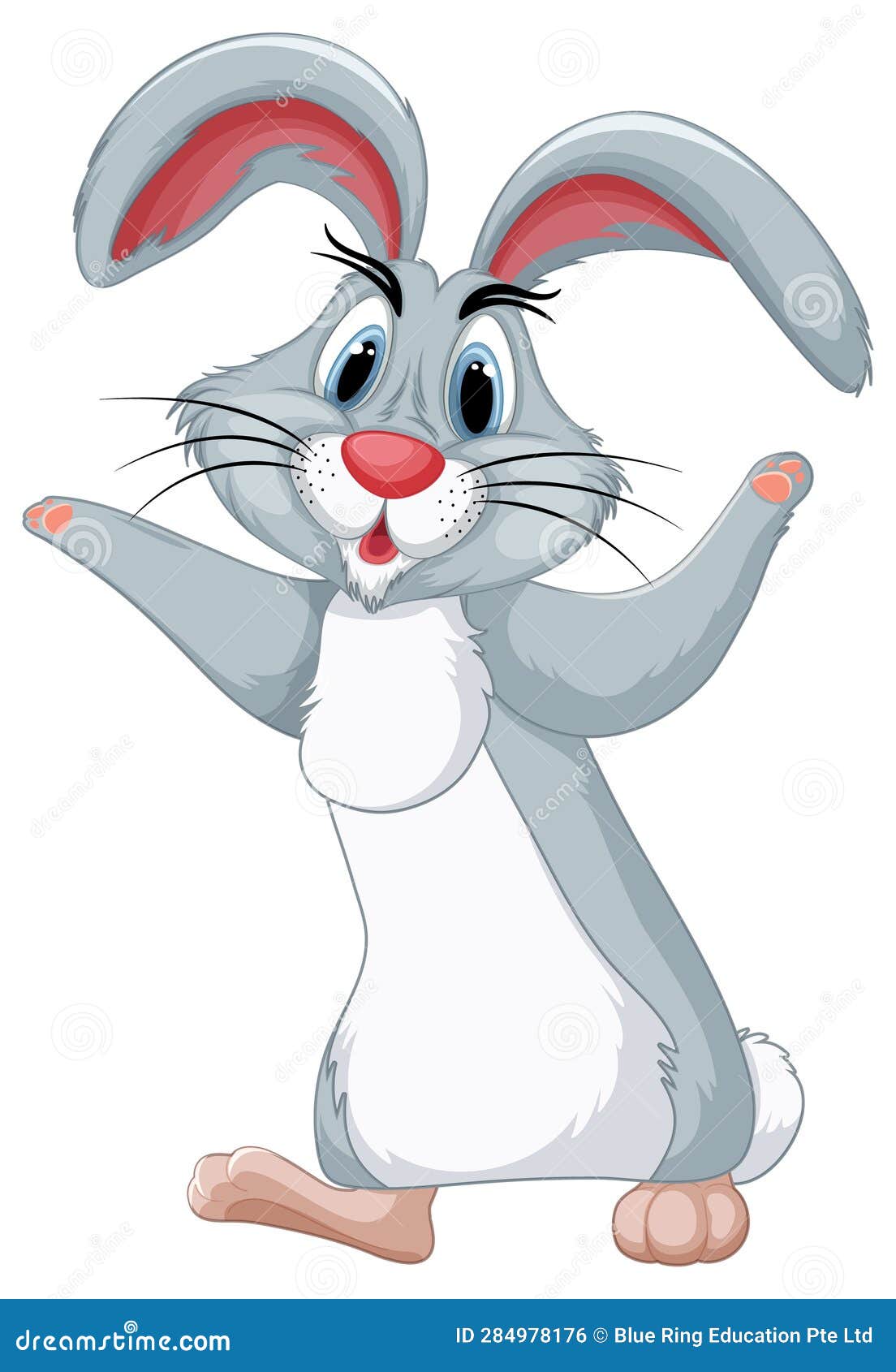Adorable Rabbit Standing Up Stock Vector - Illustration of smiling ...