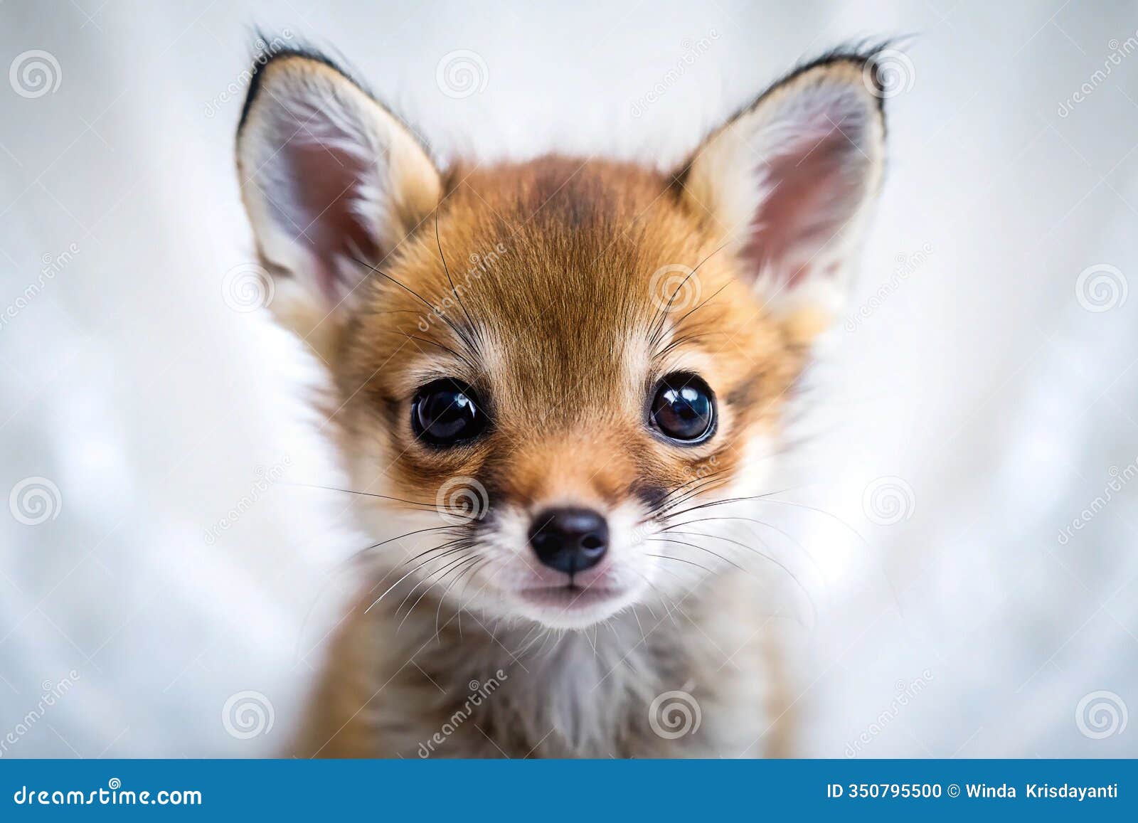 Adorable Red Fox Kit Portrait, Close-up Stock Illustration ...