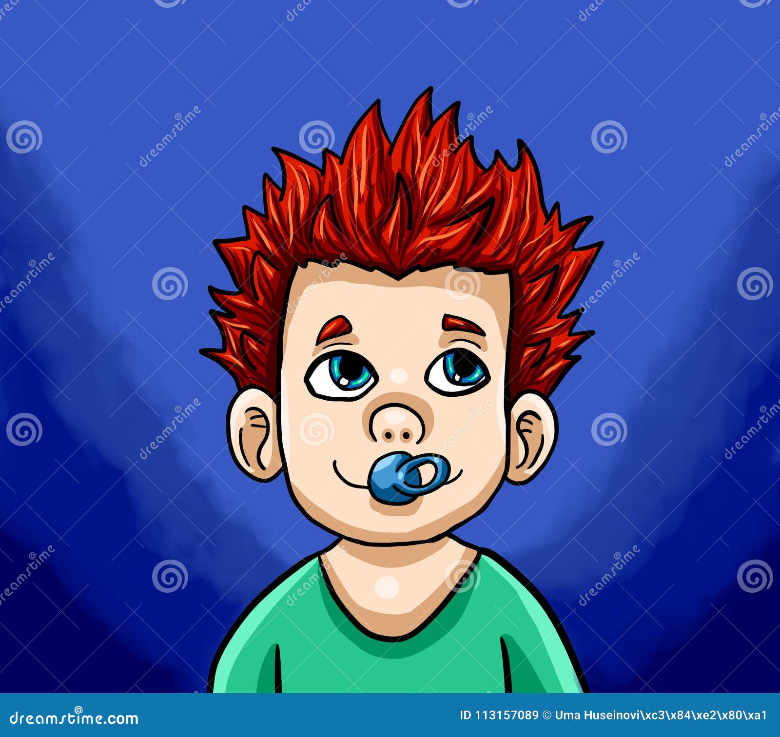 Adorable Red Haired Baby Boy Stock Illustration - Illustration of clip ...