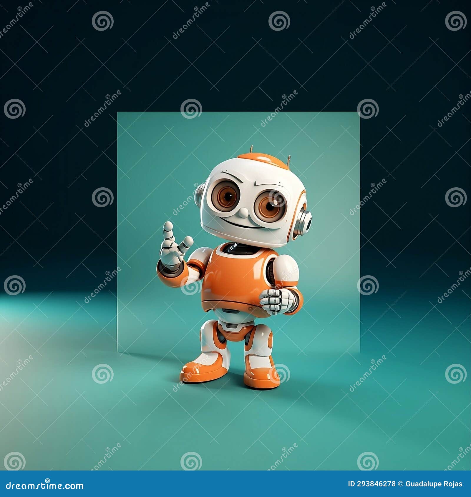 Adorable Robot with Happy Expression, Image Created with AI Stock ...