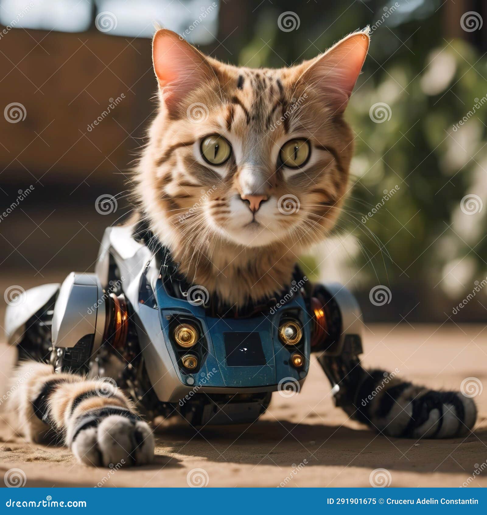 Adorable robotic cat stock illustration. Illustration of whiskers ...