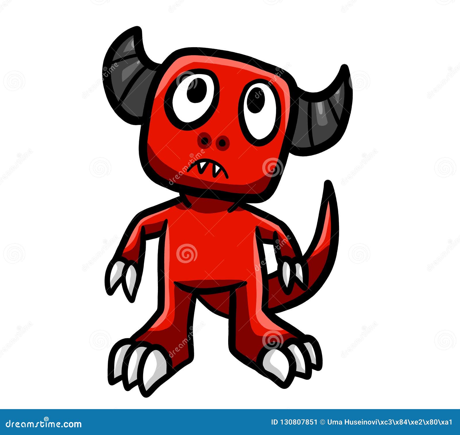 Adorable Sad Red Monster stock illustration. Illustration of fairytale ...