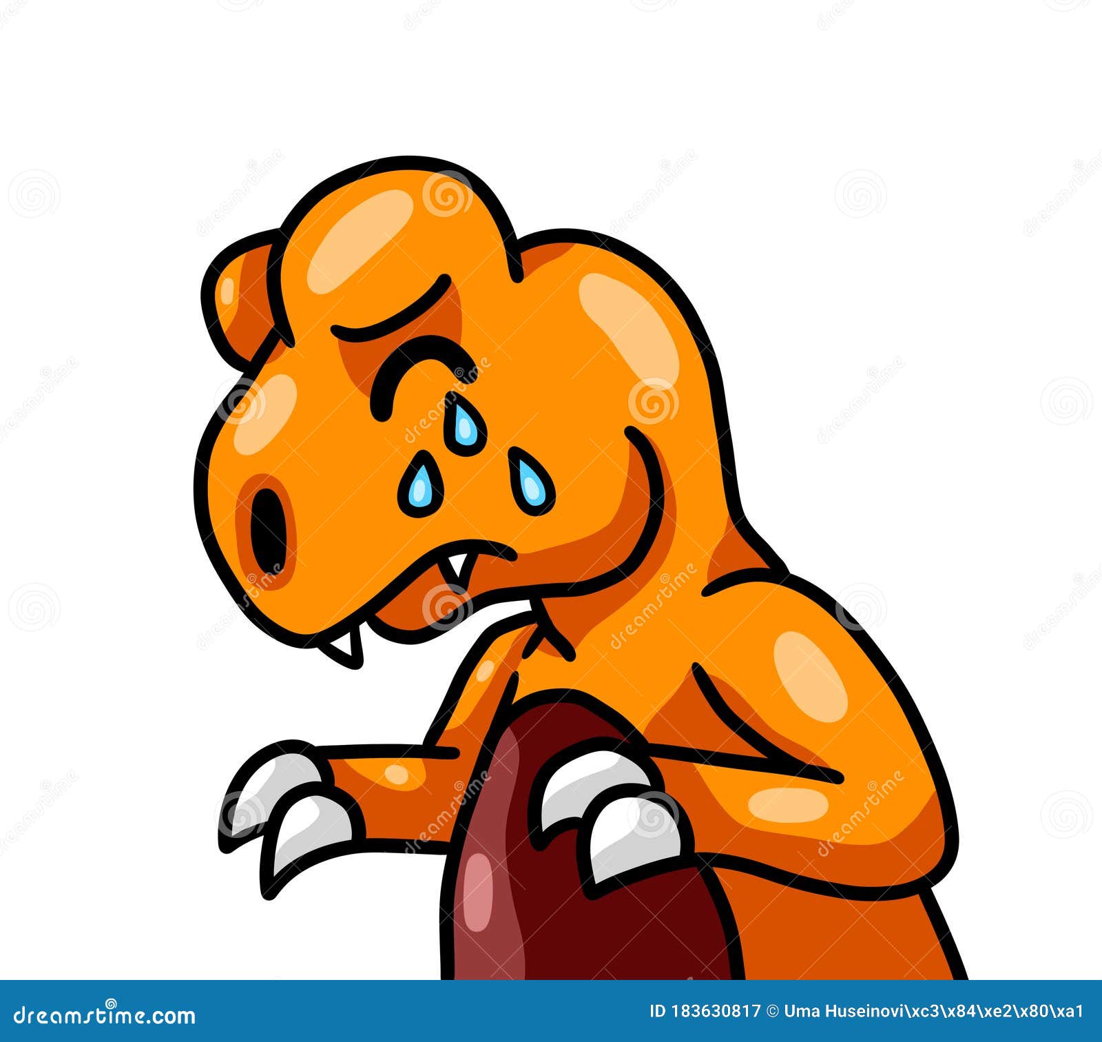 Adorable Sad Crying Orange T Rex Stock Illustration - Illustration of ...