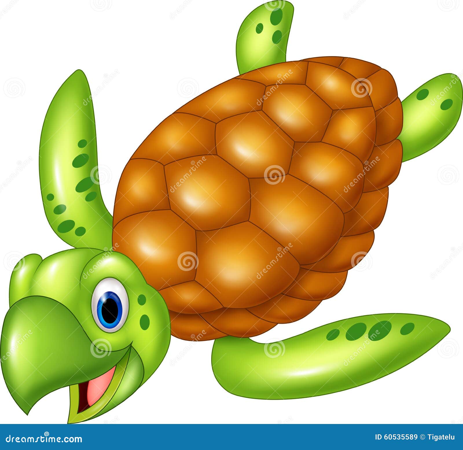 Turtle.Sea Turtle Isolated On White Background. Illustration ...