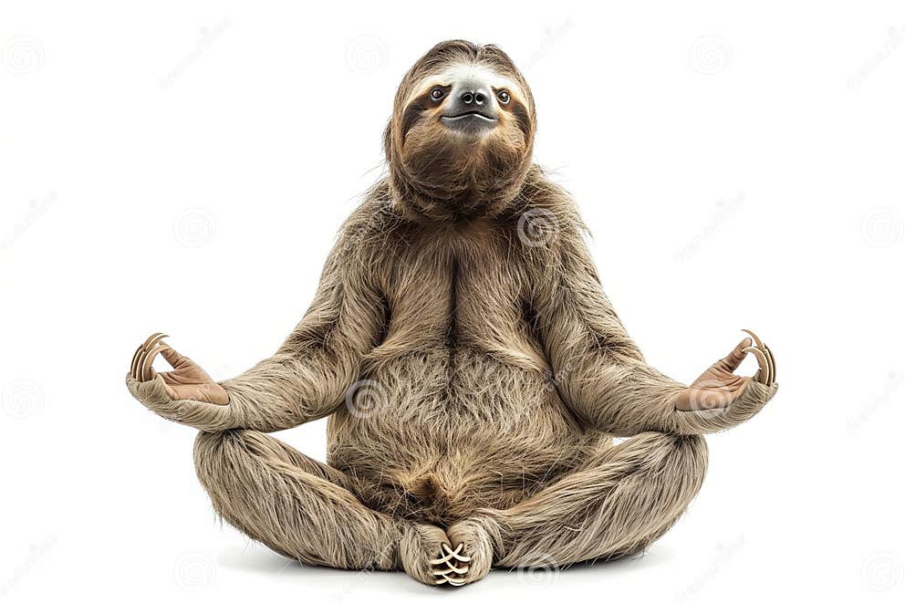 Adorable Sloth Meditating Ai Photo Stock Illustration - Illustration of practice, relaxation ...