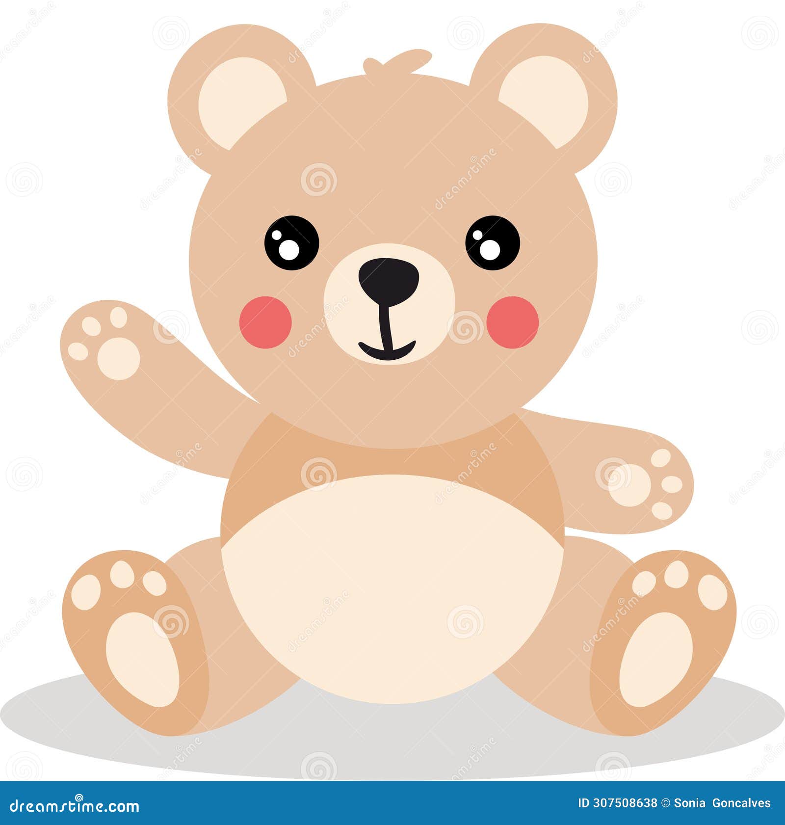 Adorable Teddy Bear Isolated on White.cdr Stock Vector - Illustration ...