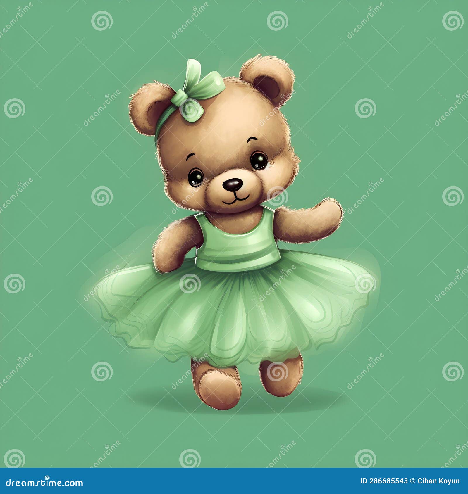 Adorable teddy dance pose stock illustration. Illustration of night ...