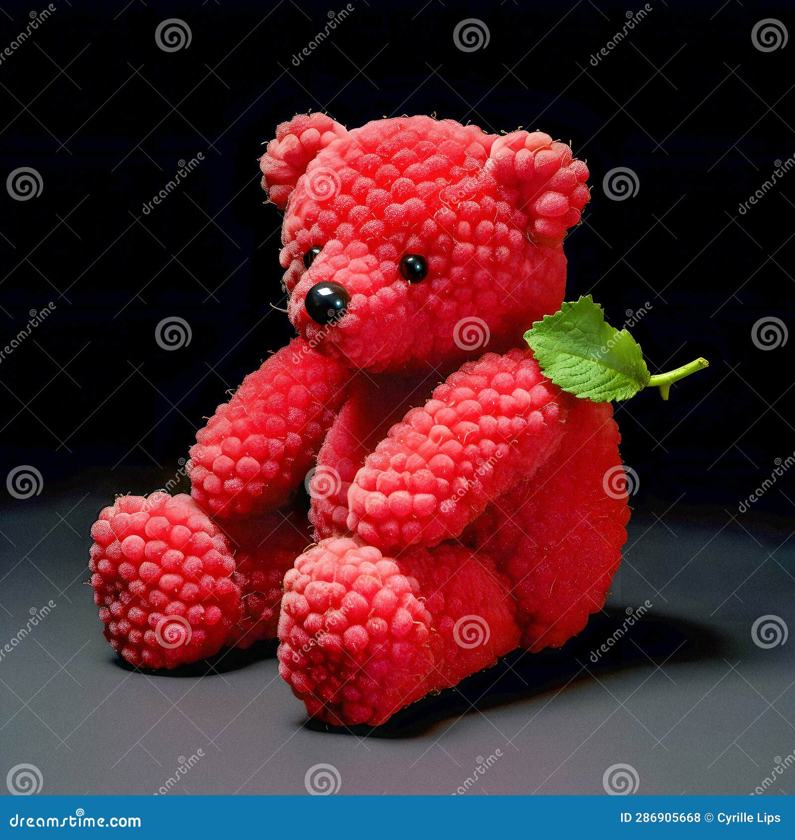 Whimsical Raspberry Teddy Bear: Generative AI Art Stock Illustration ...