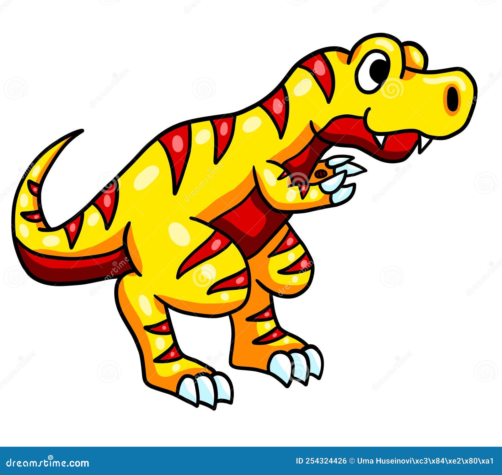 Adorable Yellow T Rex stock illustration. Illustration of drawing ...