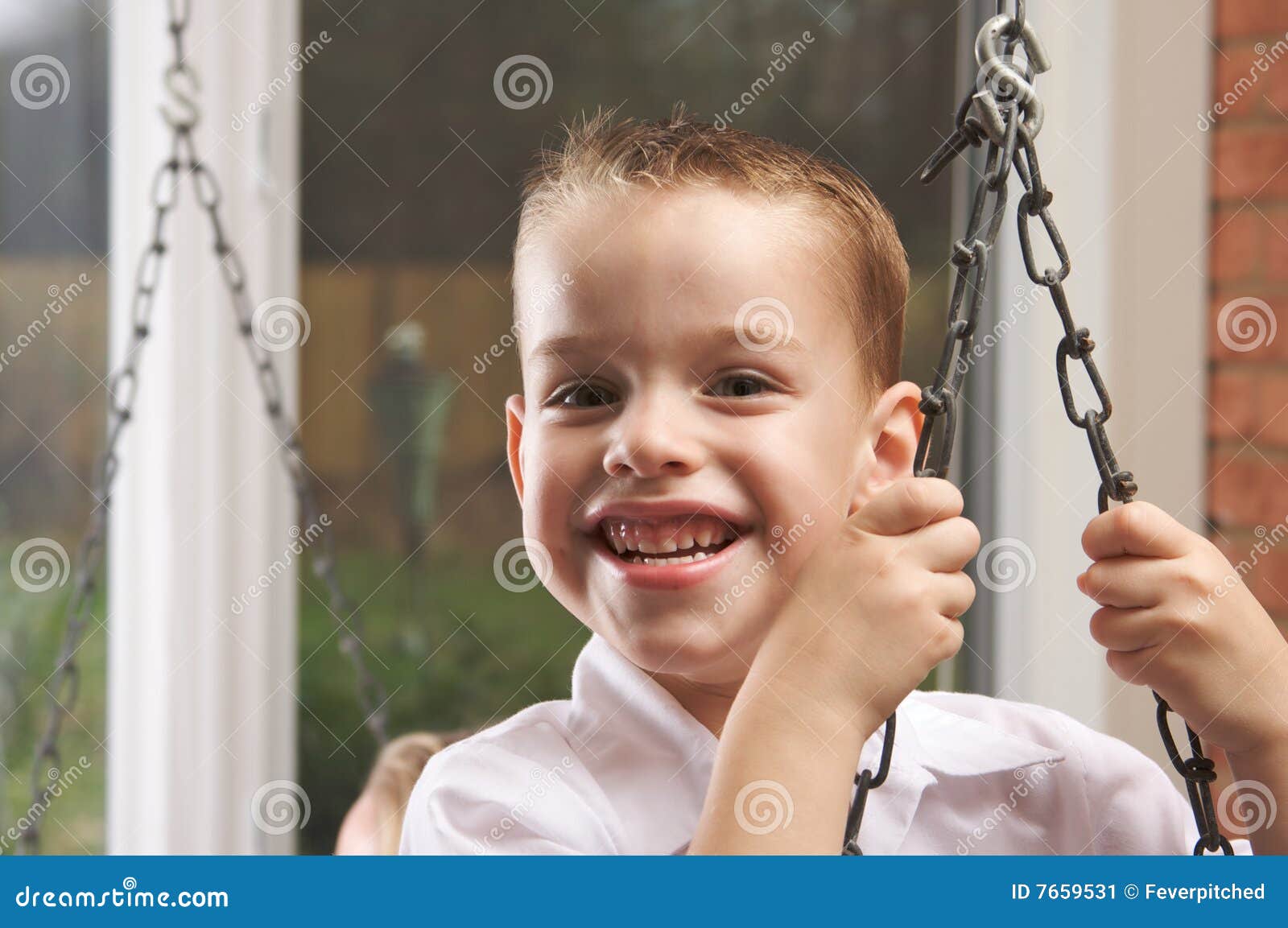 Adorable Young Boy Smiles stock image. Image of positive - 7659531