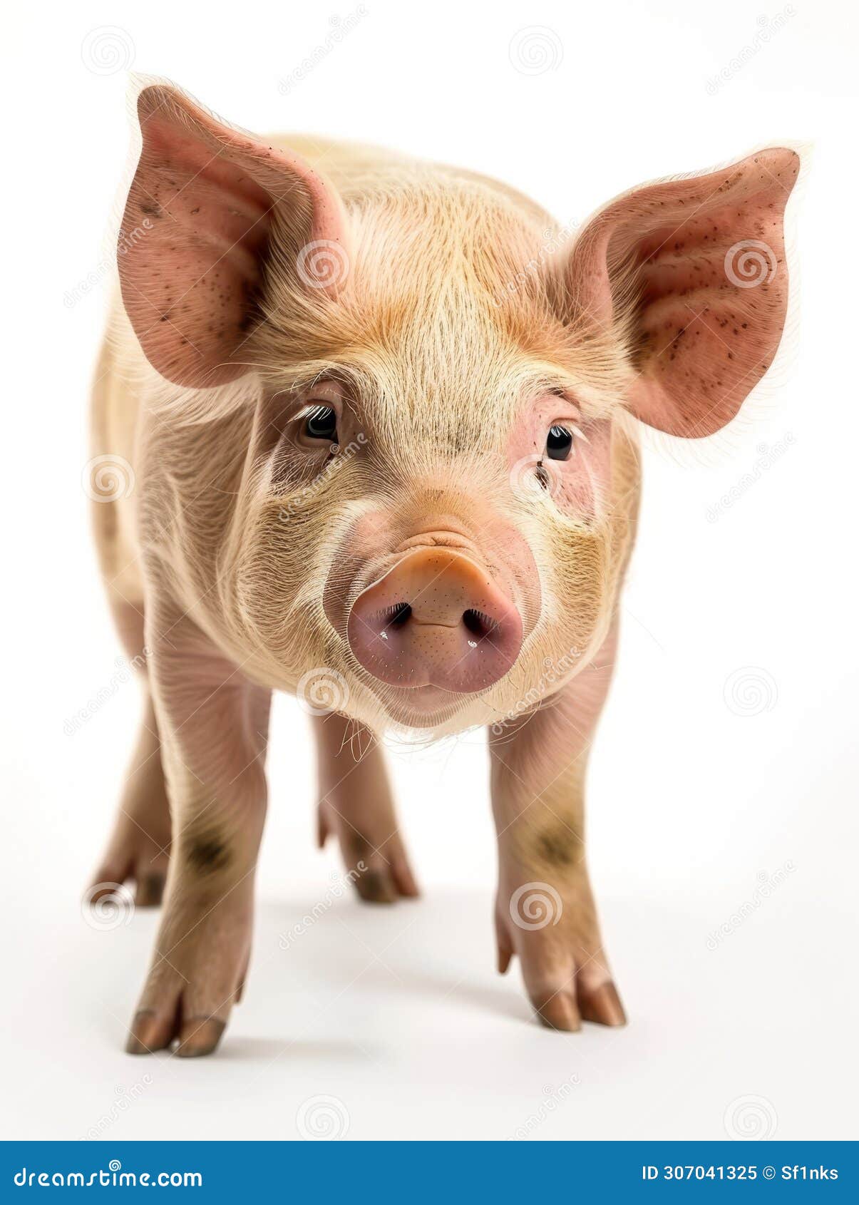 Adorable Young Piglet Standing, Looking Directly at the Camera ...