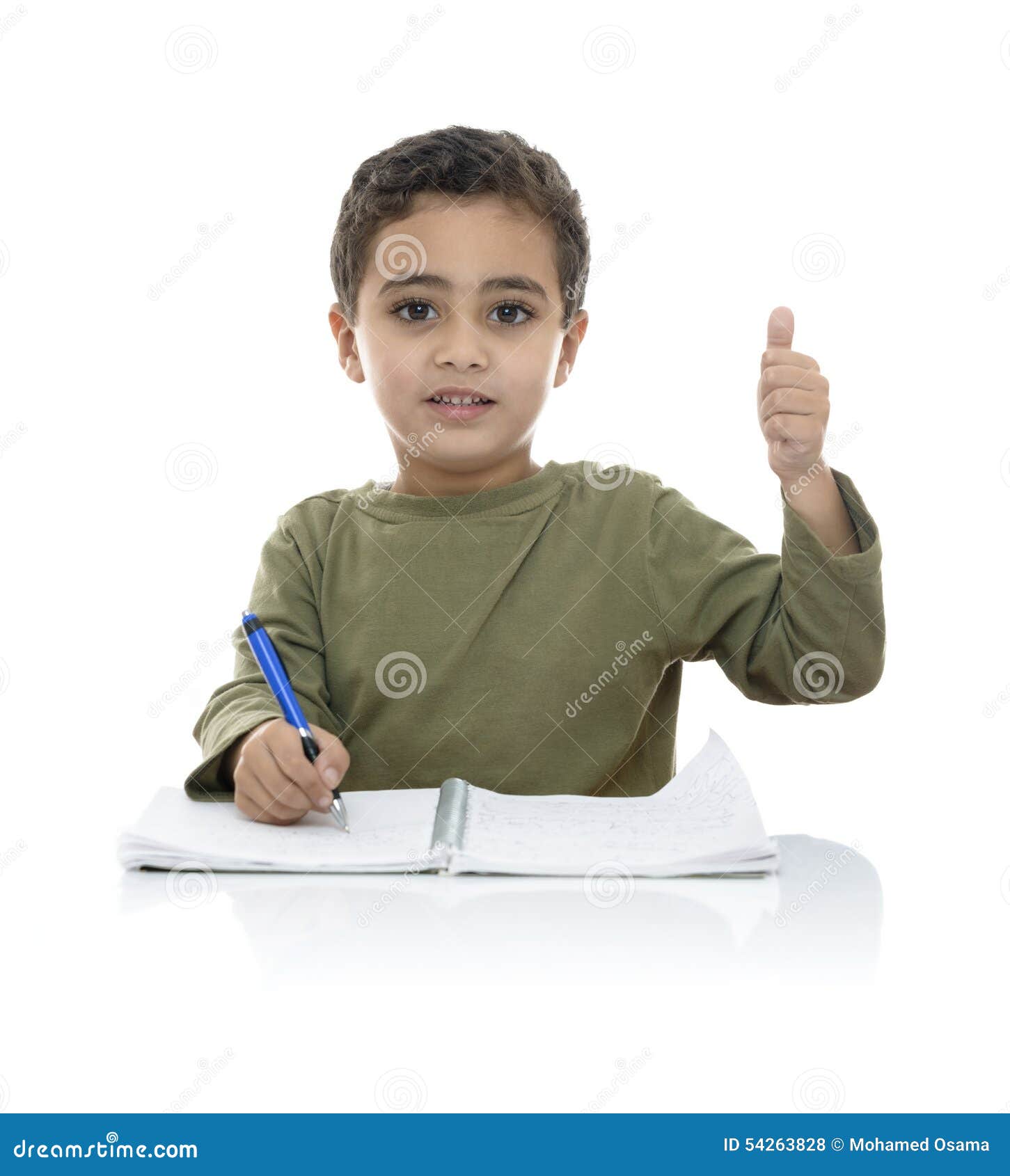 Adorable Young Schoolboy Studying Stock Photo - Image of pretty ...