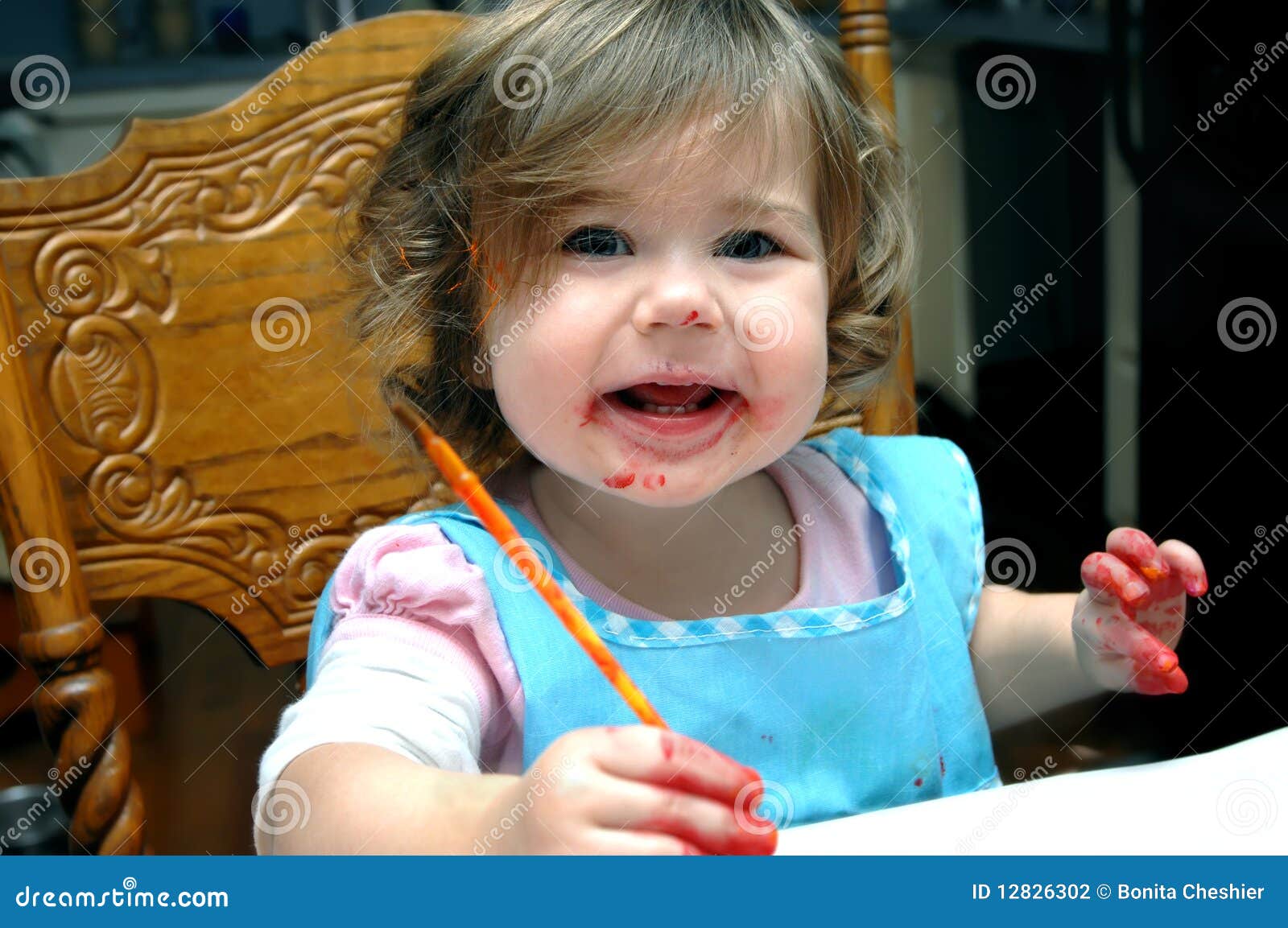 Adoring Artist stock photo. Image of face, brush, creating - 12826302