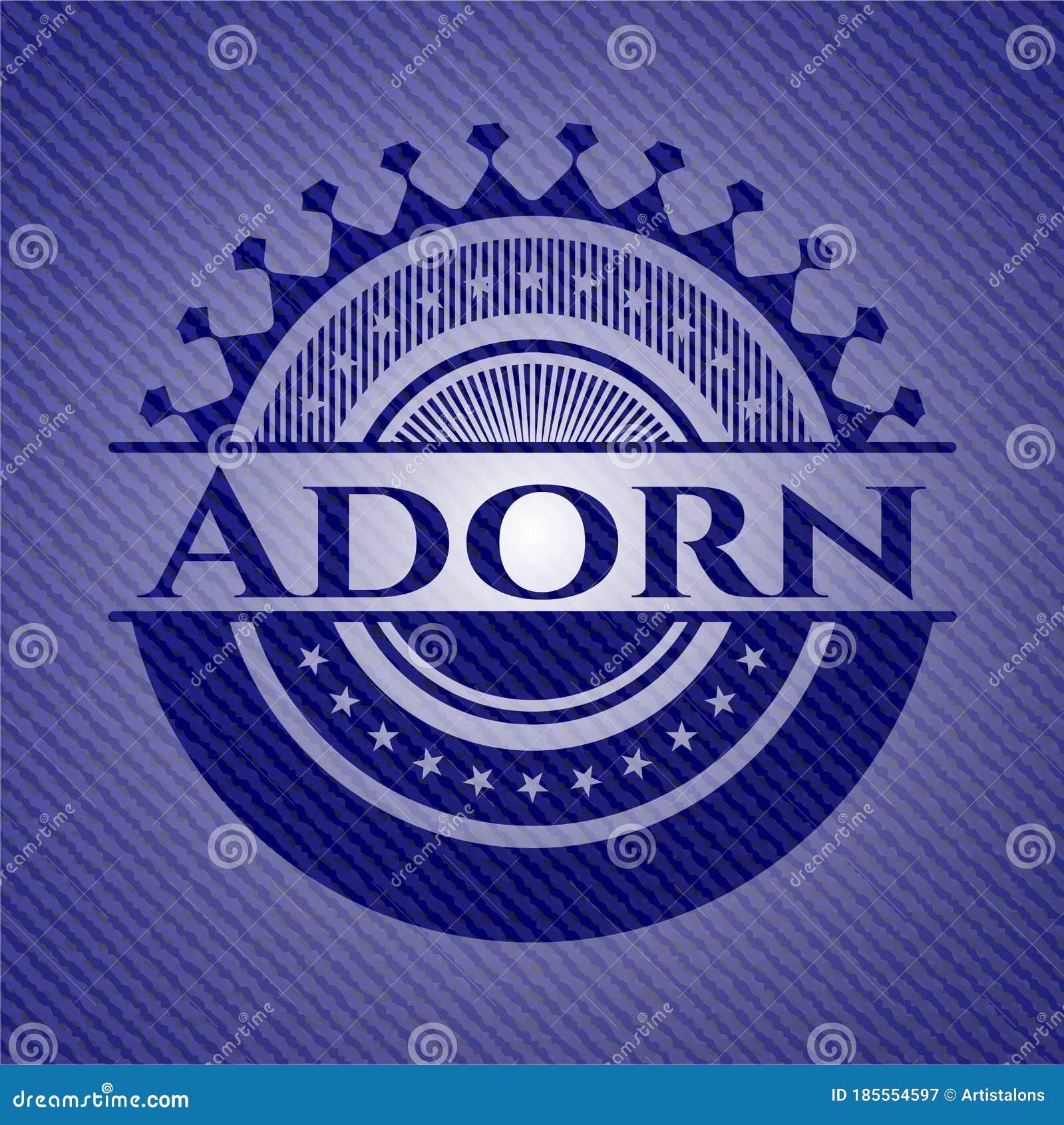 Adorn Emblem with Denim Texture. Vector Illustration. Detailed. EPS10 ...