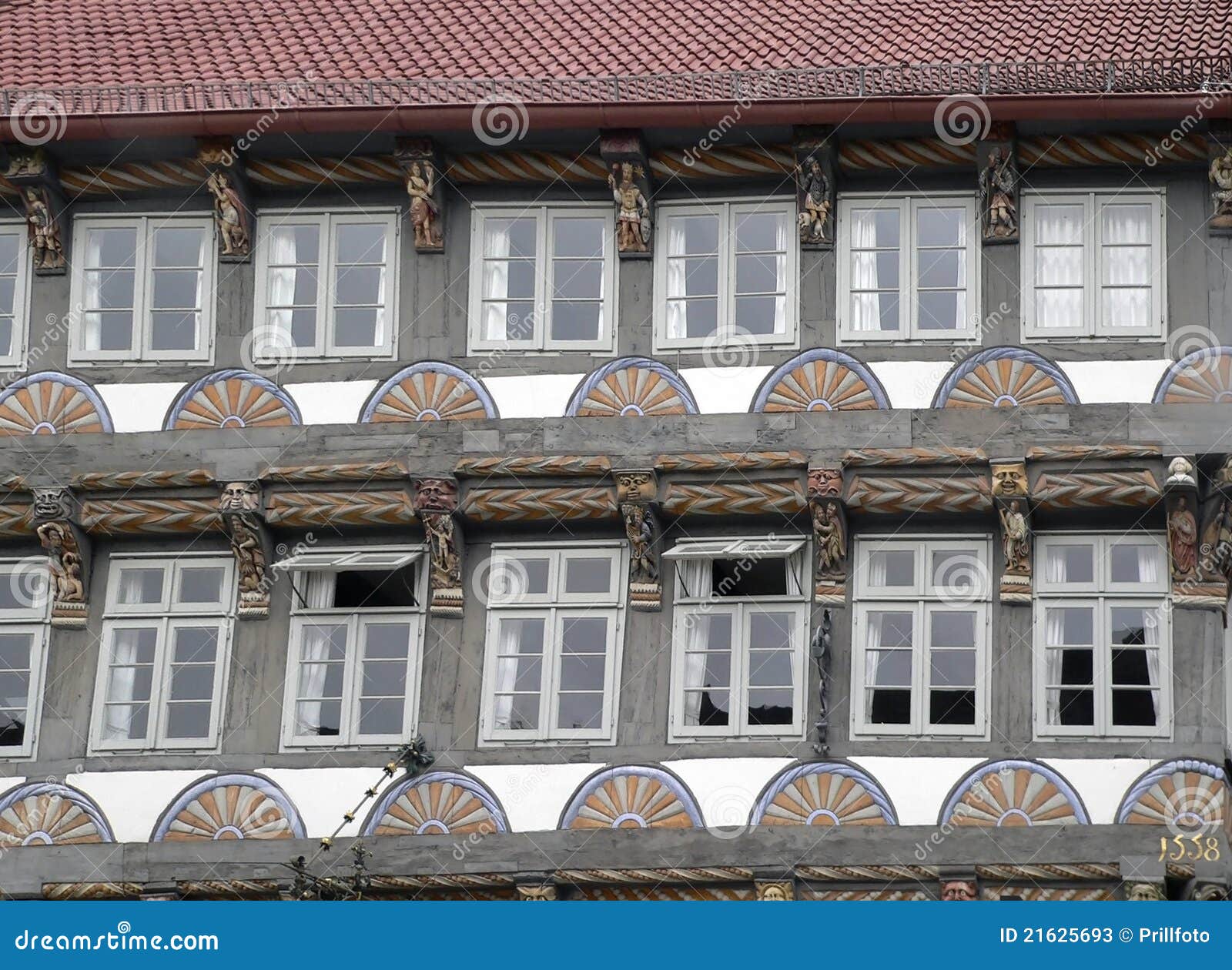 Adorned old house facade stock image. Image of mediaeval - 21625693