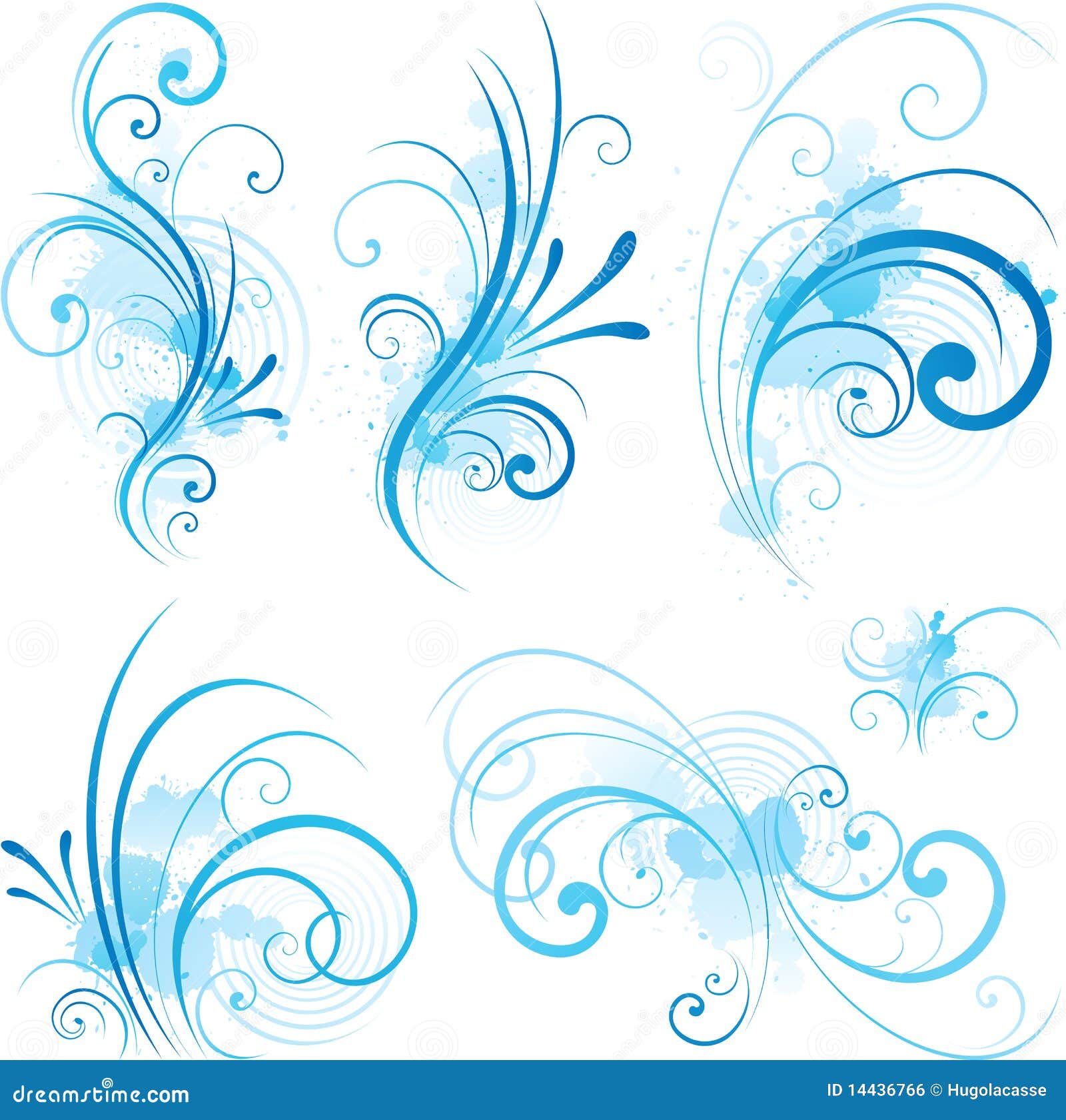 Adornos Que Remolinan Azules Ilustración del Vector - Ilustración de ...