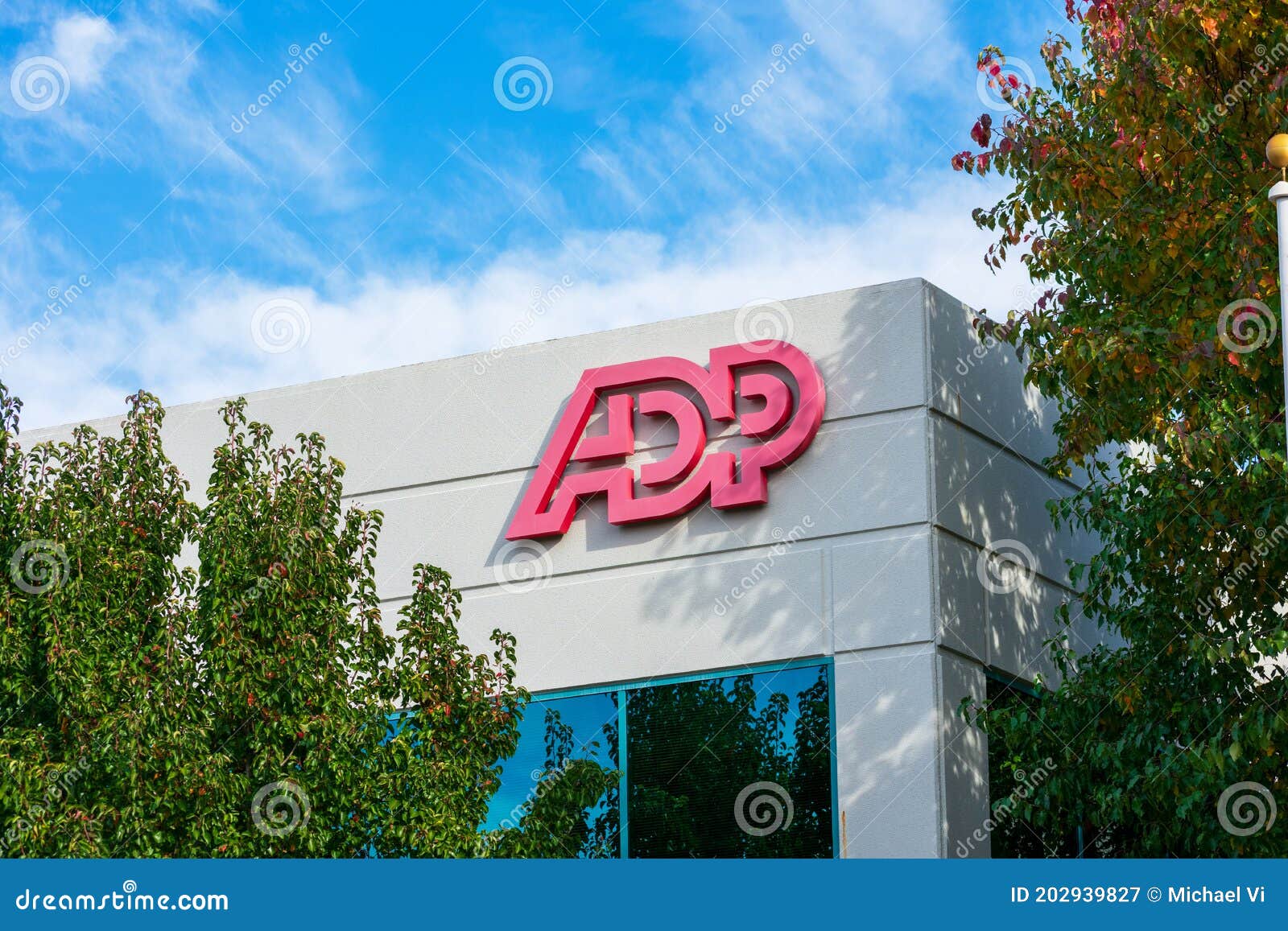 ADP Logo, Sign on Headquarters. Automatic Data Processing Inc Editorial ...