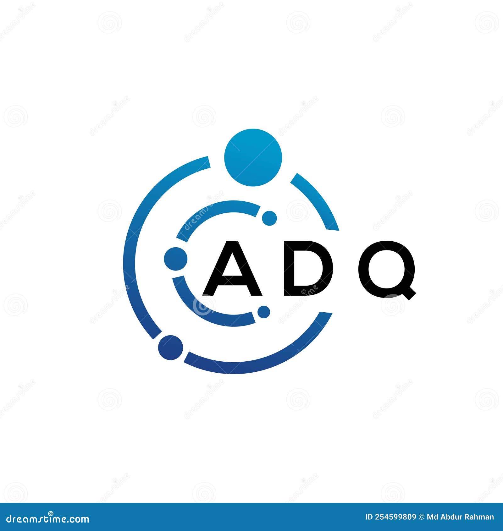 ADQ Letter Logo Design on Black Background. ADQ Creative Initials ...