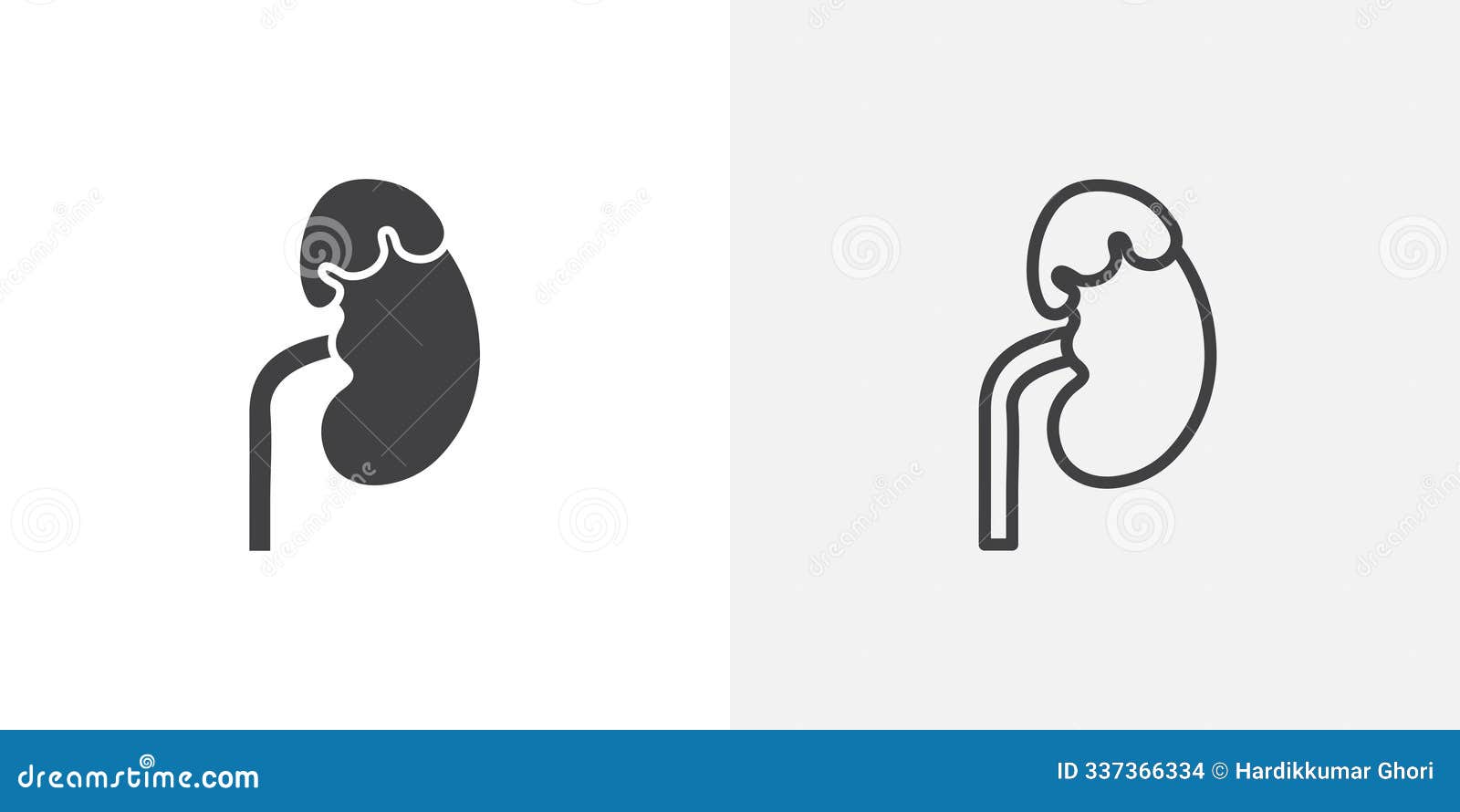 Adrenal Gland Thin Line Vector Icon Set Stock Vector - Illustration of ...