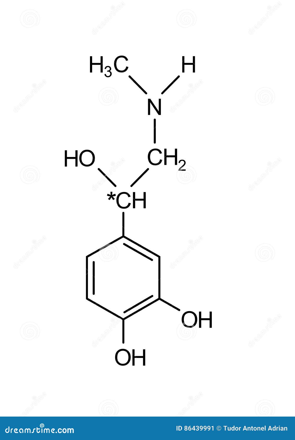 Adrenaline Chemical Formula Stock Image - Image of reaction, medicine ...
