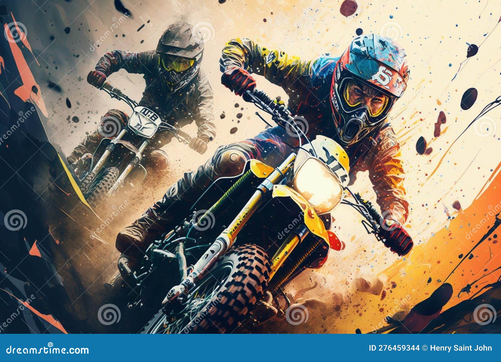 Adrenaline-Fueled Artwork Inspired by Moto Cross Stock Illustration ...