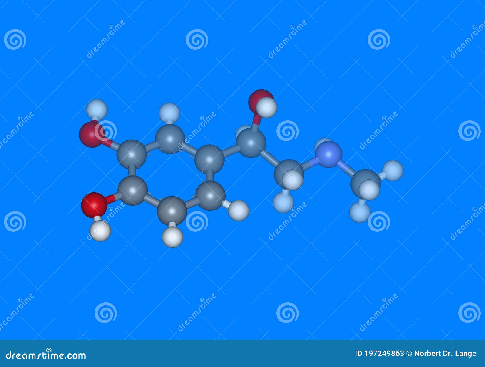 Adrenaline Molecular Structure. Epinephrine Skeletal Chemical Formula ...