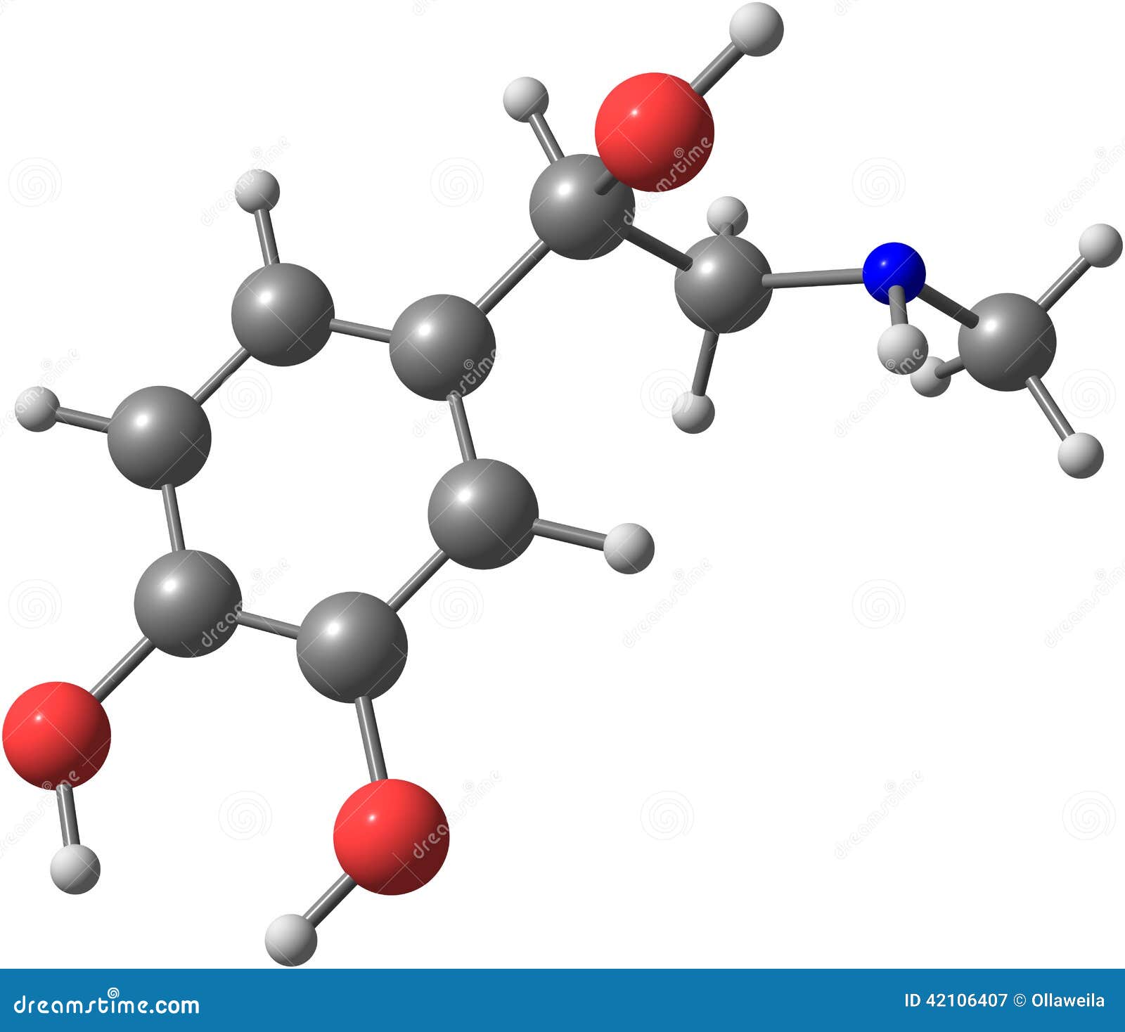 Adrenaline Molecule, Epinephrine Skeletal Formula Cartoon Vector ...