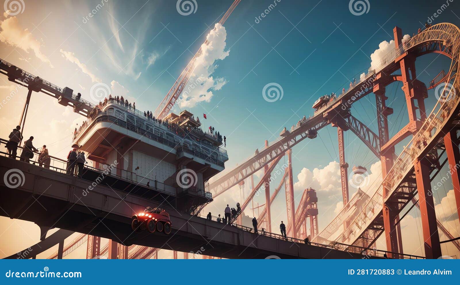 Adrenaline Unleashed National Roller Coaster Day.AI Generated Stock ...