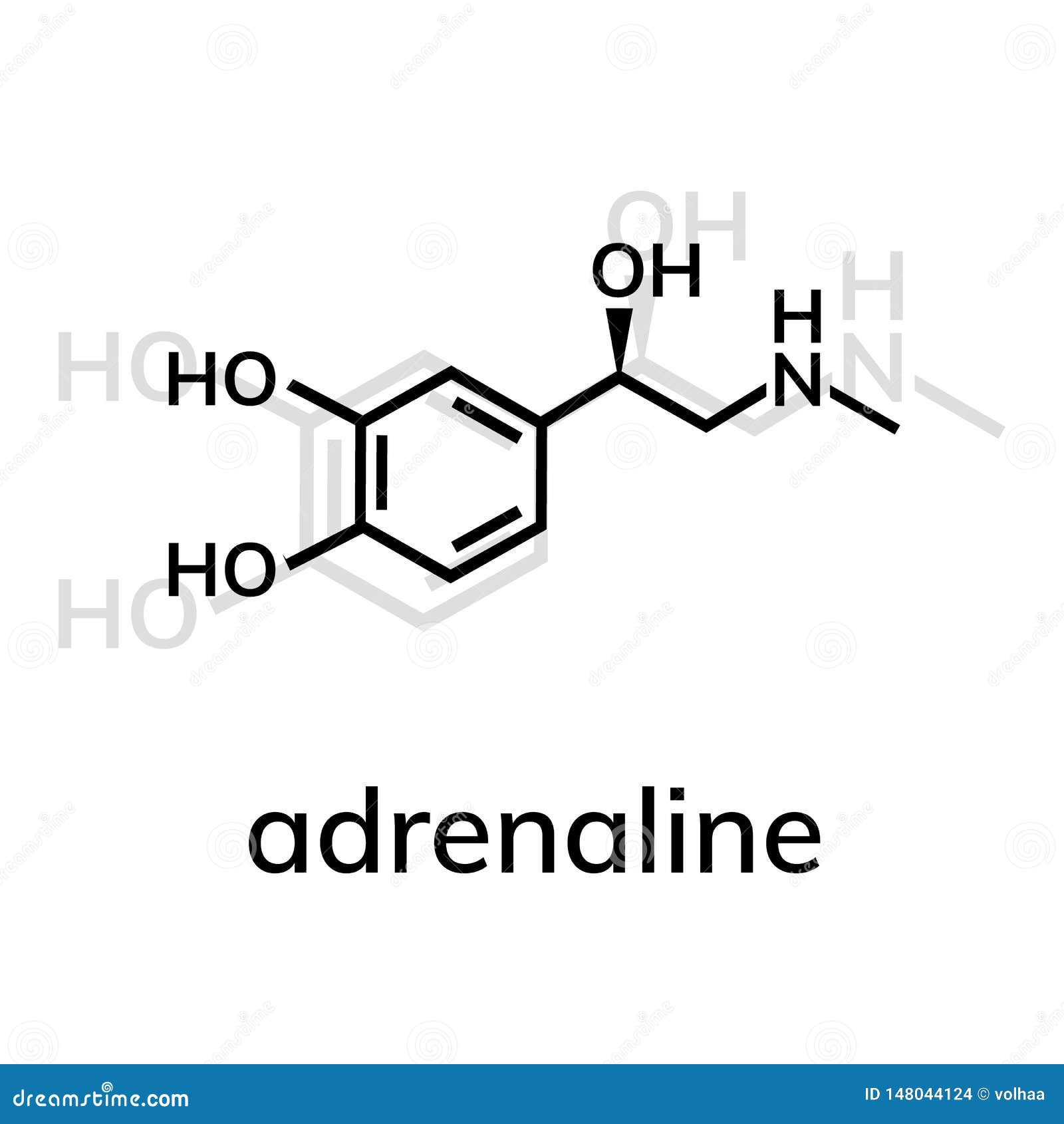 Adrenaline Icon. Epinephrine Hormone Produced By The Adrenal Gland ...