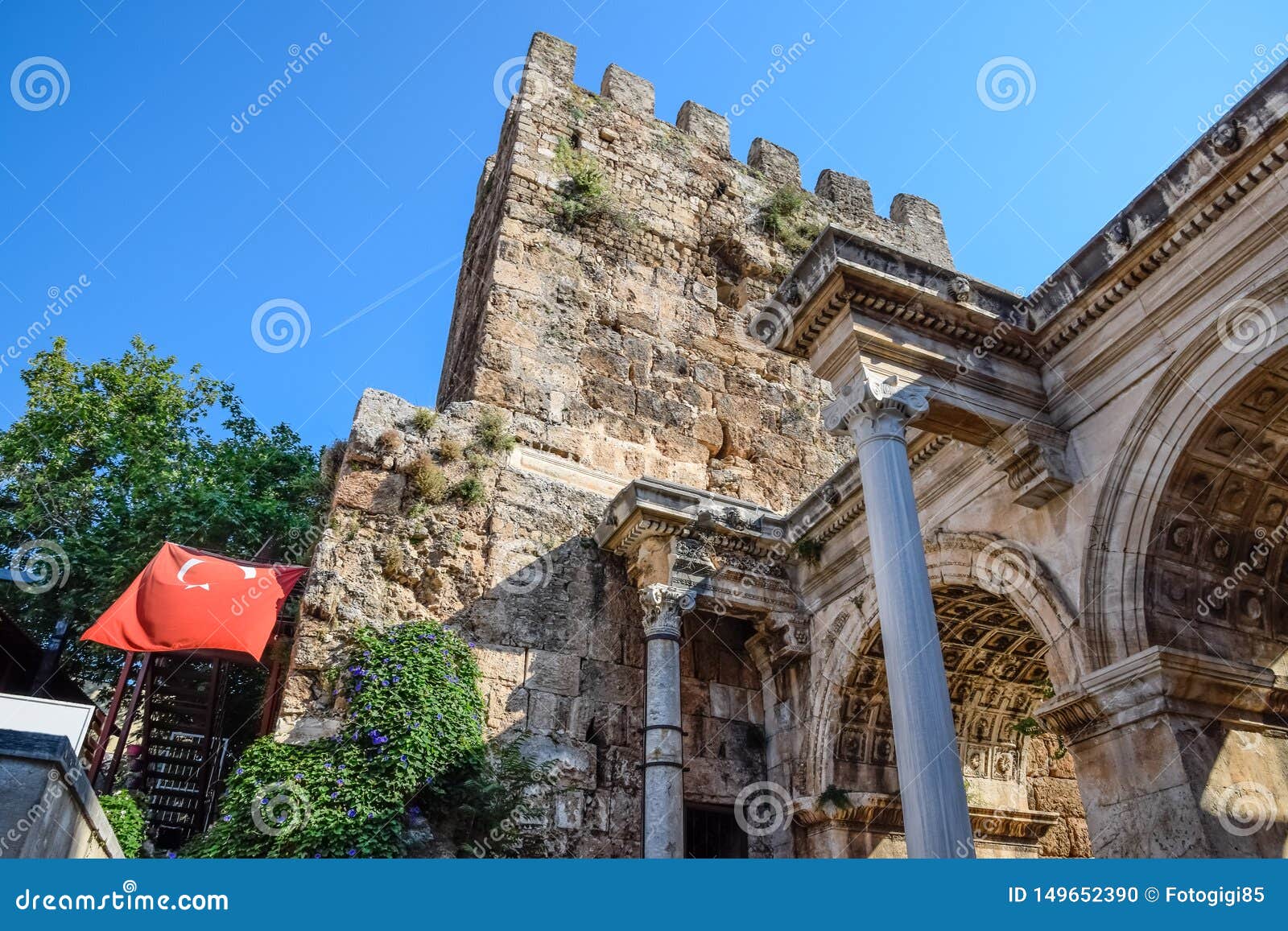 Adrian Gate, Antalya Landmark, Turkey. Antique Construction of Marble ...