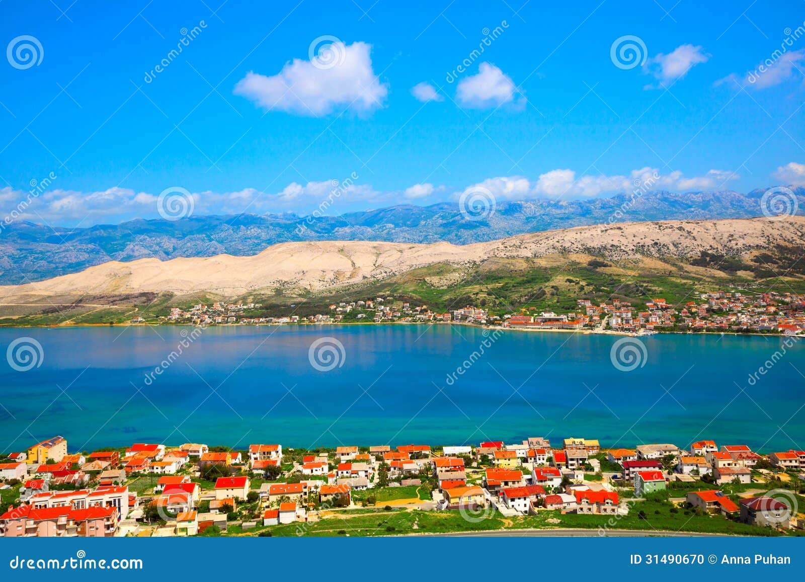 Adriatic beach in Pag stock photo. Image of lagoon, island - 31490670