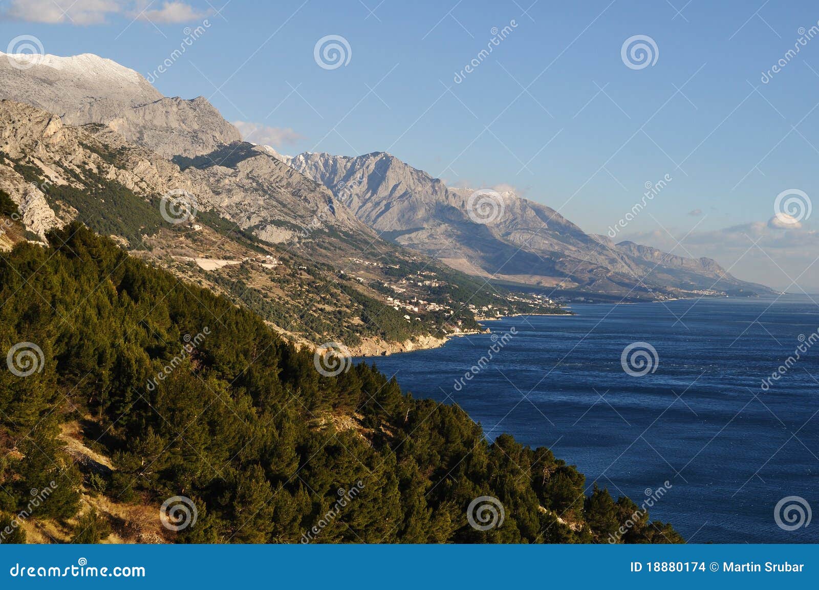 Adriatic Coast and Kapela Mountain Range, Croatia Stock Photo - Image ...