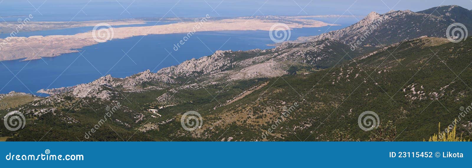 Adriatic Sea and Velebit Mountain Range in Croatia Stock Photo - Image ...